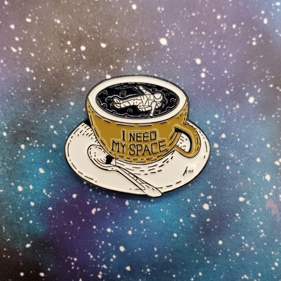 None | Jewelry | I Need My Space Coffee Enamel Pin | Poshmark